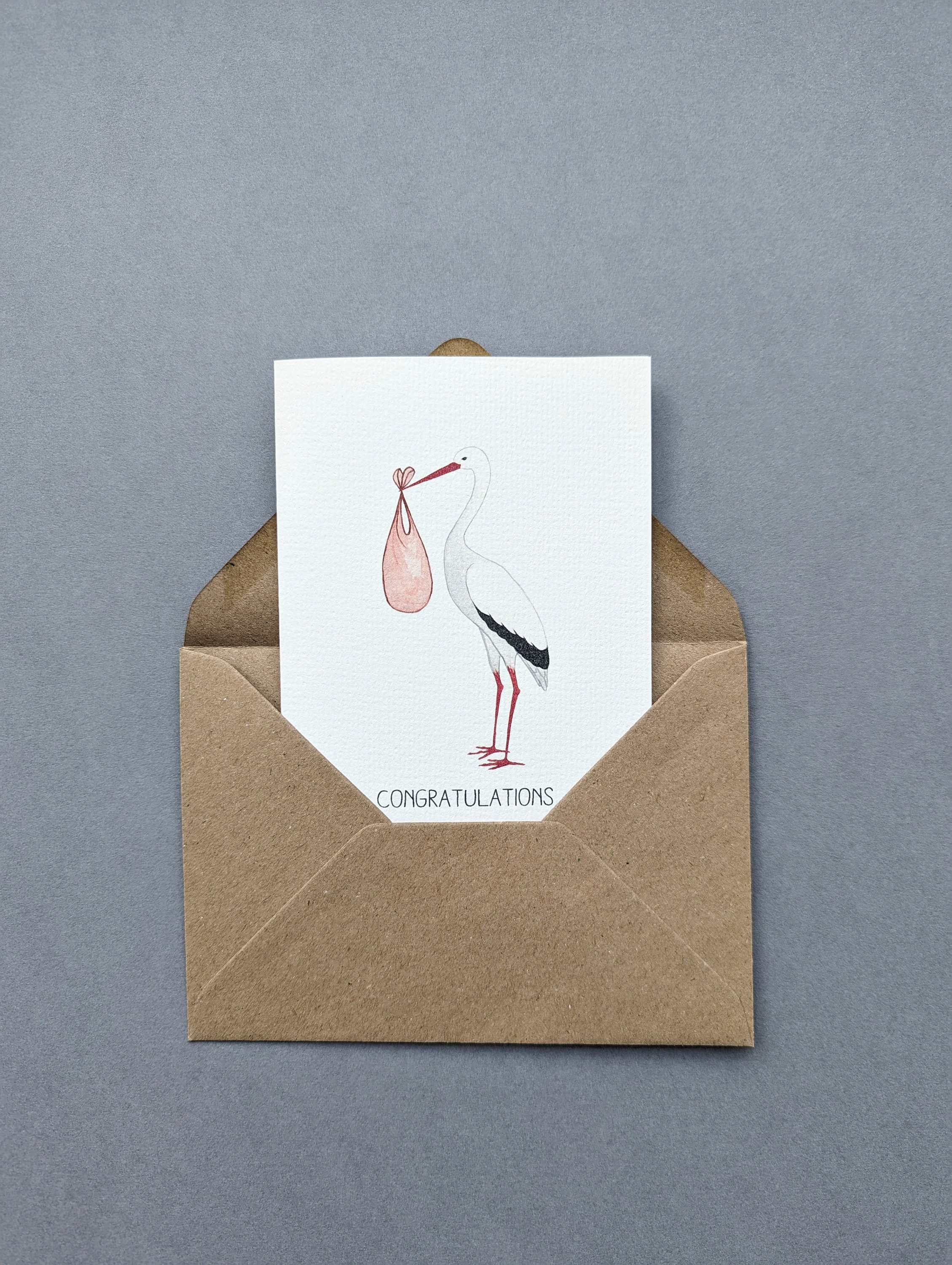 Pregnancy Congratulations Card | Stork Carrying Baby - Etsy
