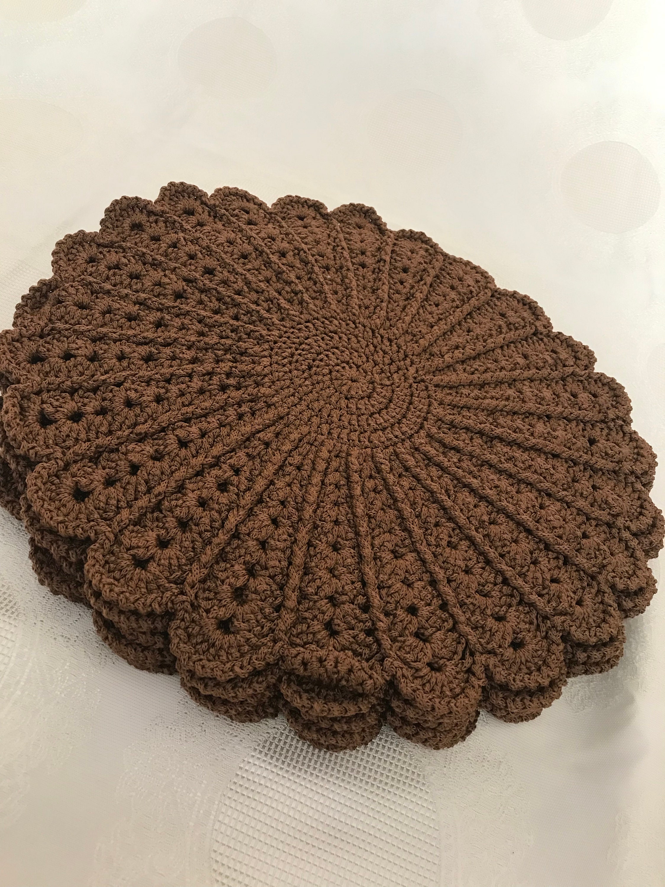 Crochet Placemat,dinner Plate Mat Set, Kitchen Decoration, HANDMADE ...