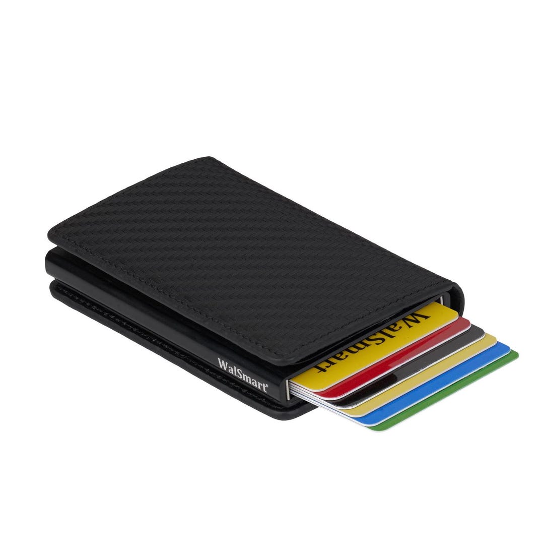 Walsmart Book Carbon Smart Mechanism Wallet Genuine Leather, RFID ...