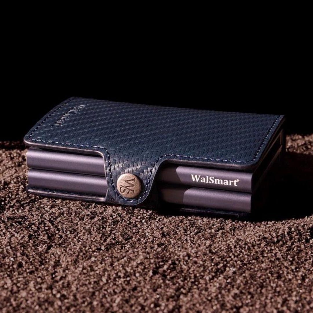 Walsmart Twin Carbon Smart Mechanism Wallet Genuine Leather, RFID ...