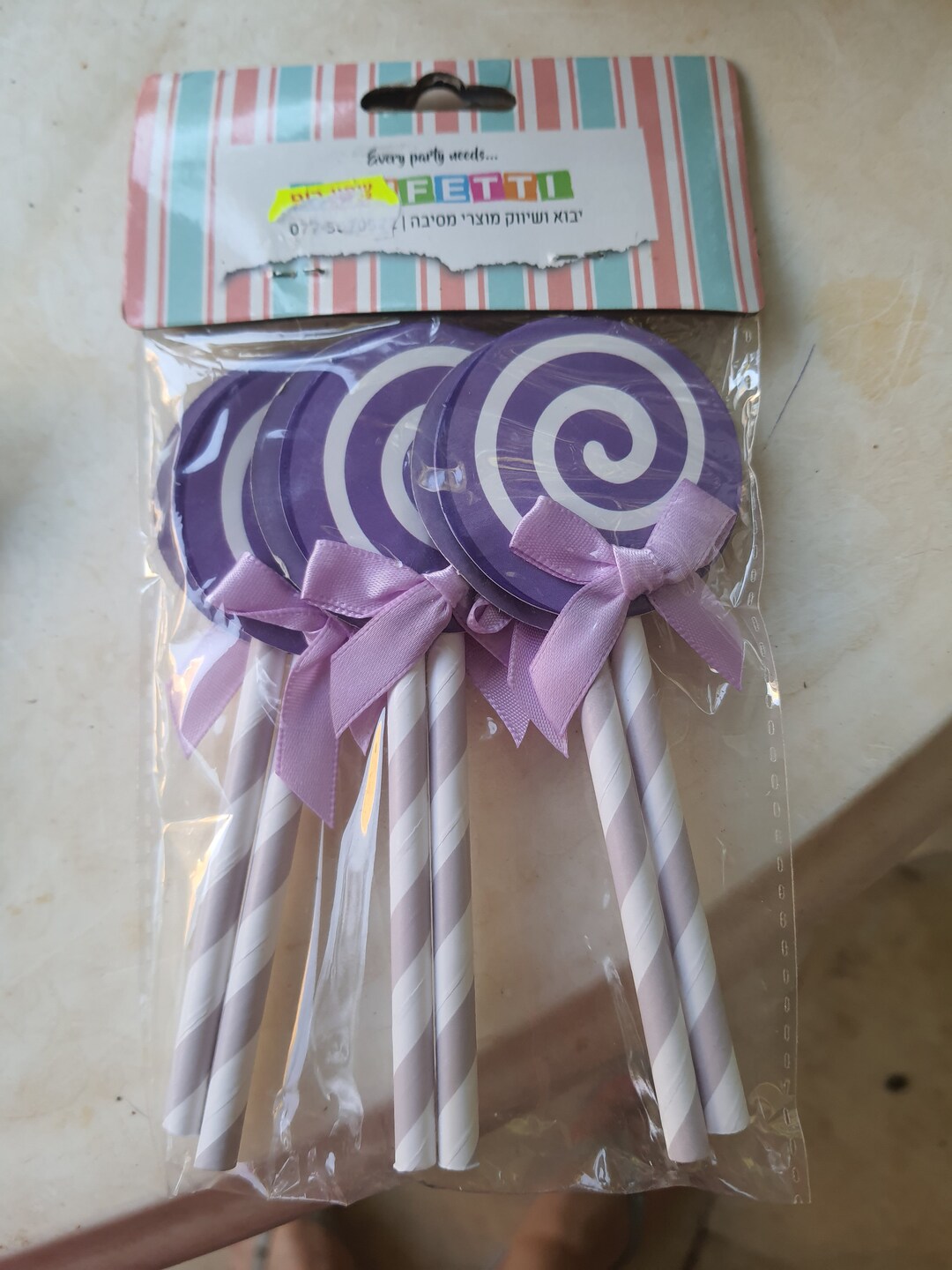 6 X Lollipop Purple Cake Toppers - Etsy
