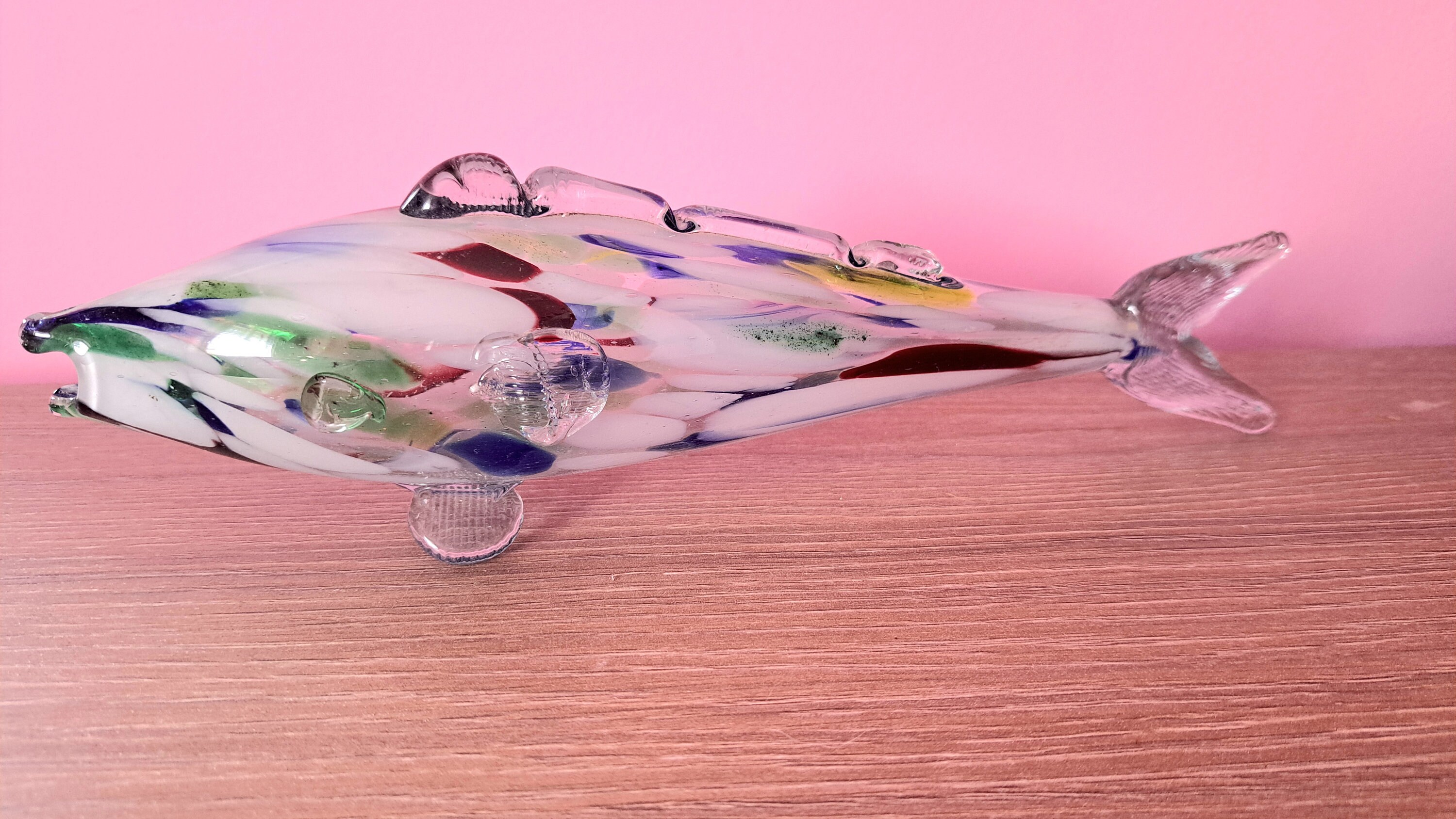 Colored Murano Style Vintage Glass Fish Decor, Murano Glass Figurine ...