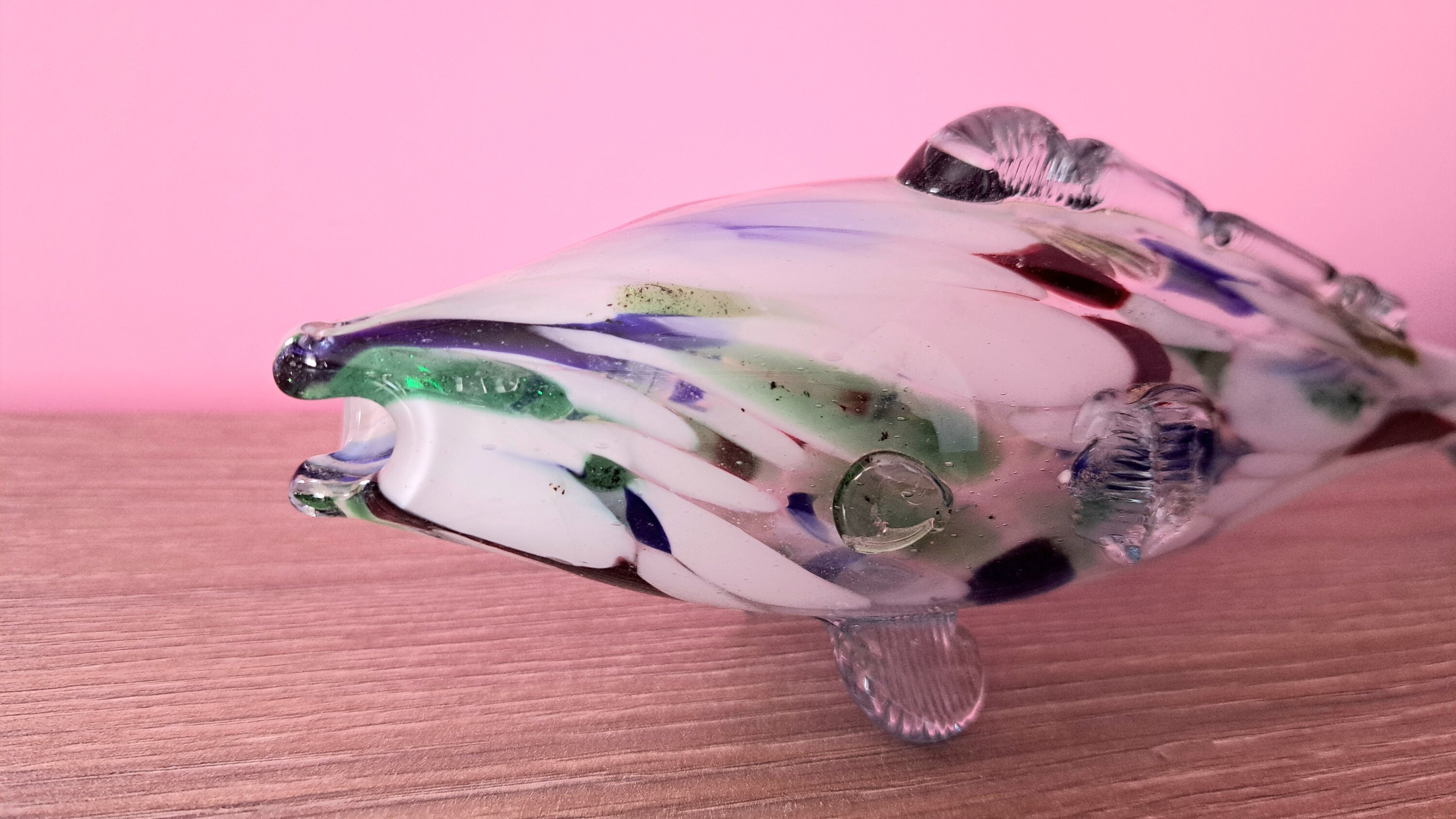 Colored Murano Style Vintage Glass Fish Decor, Murano Glass Figurine ...