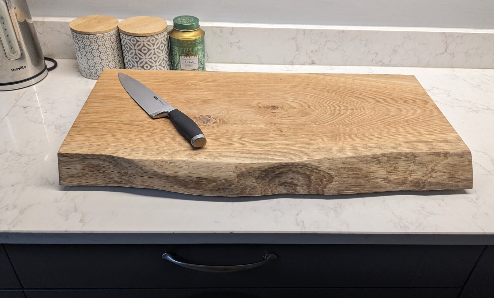 Extra Large Live Edge Oak Chopping Board Solid Oak Chopping Block and ...