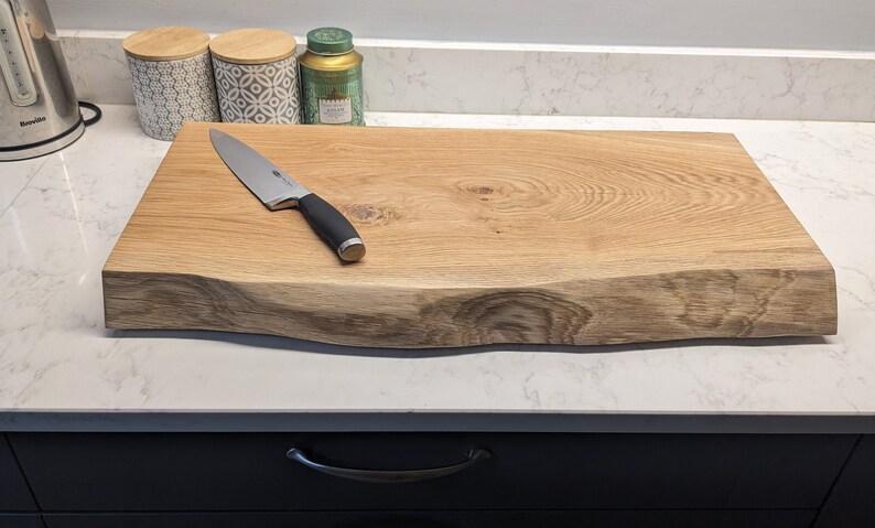 Extra Large Live Edge Oak Chopping Board Solid Oak Chopping Block and ...