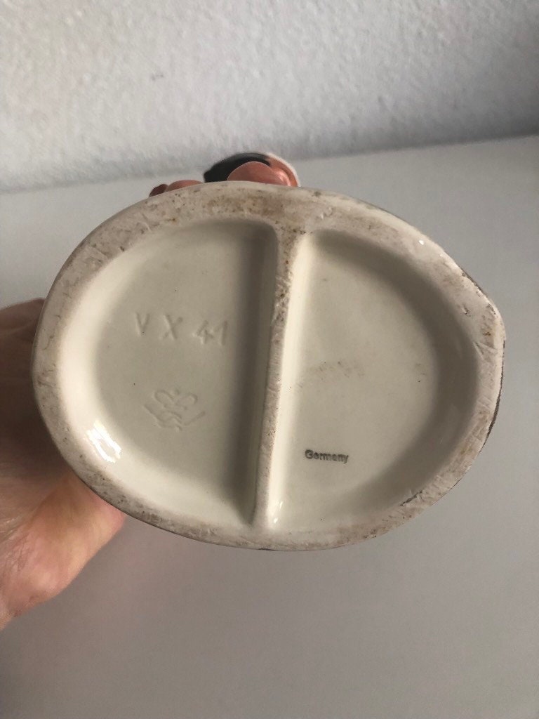 Vintage Goebel Porcelain Native American Child Turtle Figurine Vase ...