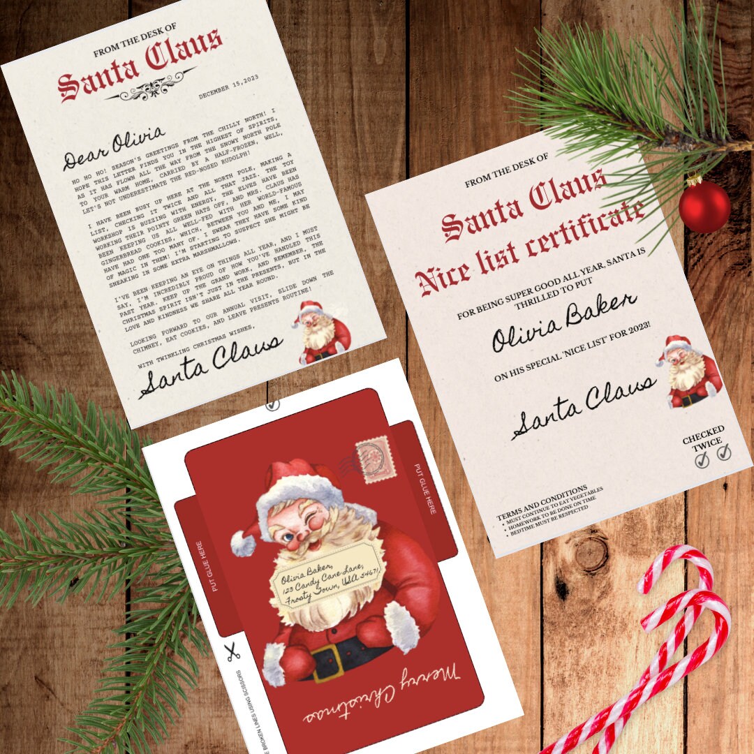 Letter From Santa Claus Santa Nice List Santa Printable Santa Letter ...