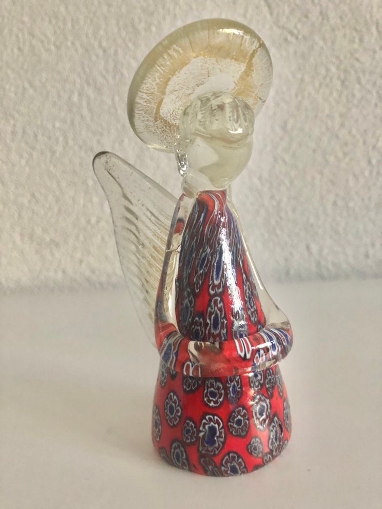 Vintage Murano Glass Millefiori Angel Made in Italy - Etsy