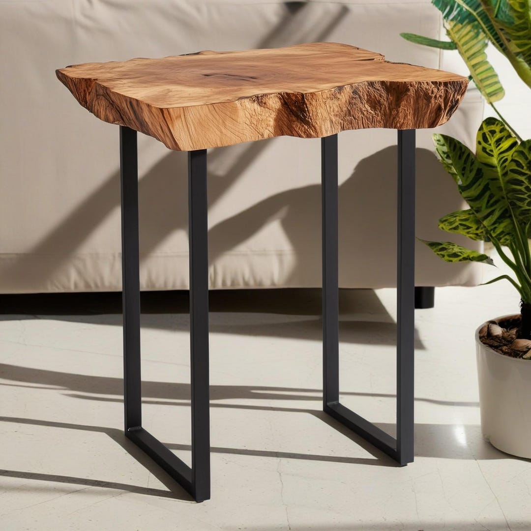 Live Edge End Table, Live Edge Side Table, Walnut End Table, Walnut ...