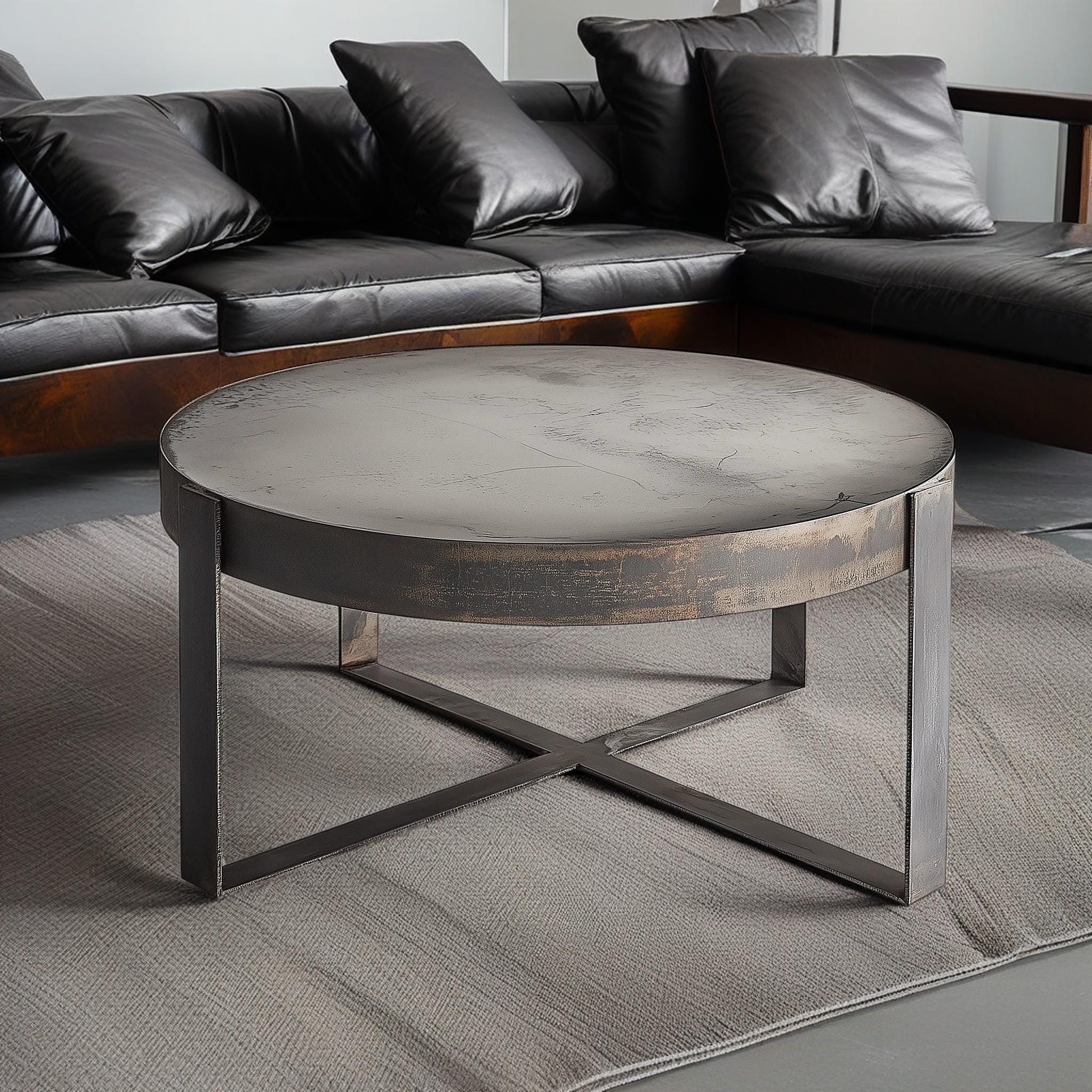 Round Coffee Table, Low Coffee Table, Unique Coffee Table, Industrial ...