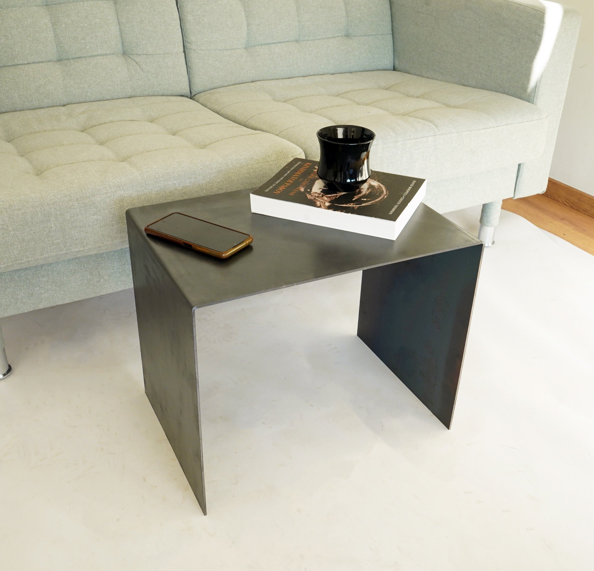 Metal Side Table Modern Coffee Table Industrial Furniture Unique Side ...
