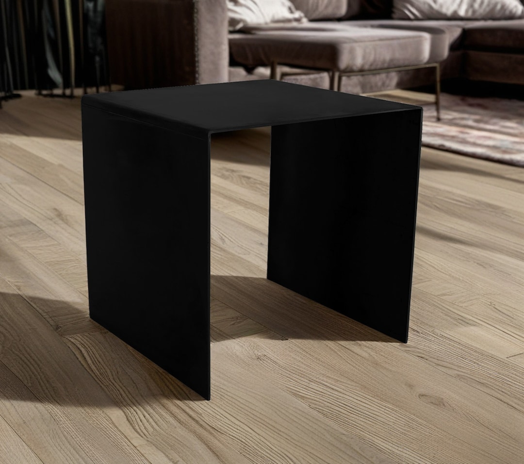 Black Metal Coffee Table Modern Coffee Table Industrial Furniture Metal ...