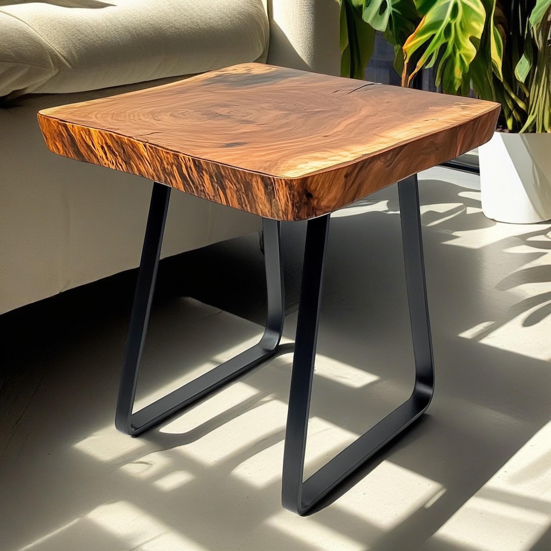 Live Edge Side Table, Live Edge Sofa Table, Walnut Side Table, Side ...