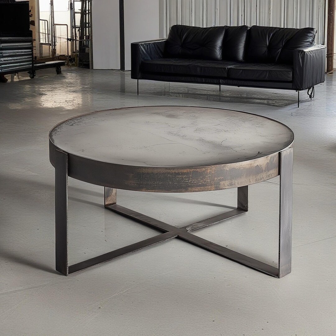 Round Coffee Table, Low Coffee Table, Unique Coffee Table, Industrial ...