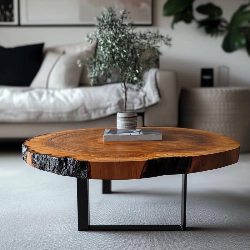 Raw Edge Coffee Table Round - Etsy