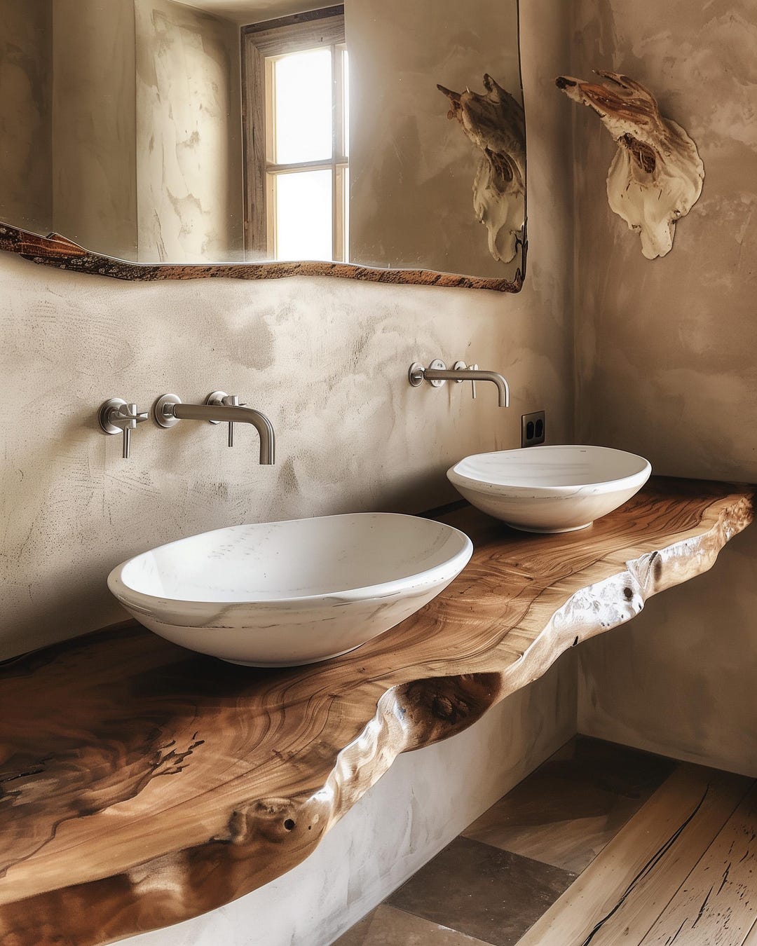 Live Edge Floating Vanity, Bathroom Vanity Top, Walnut Wooden Vanity ...