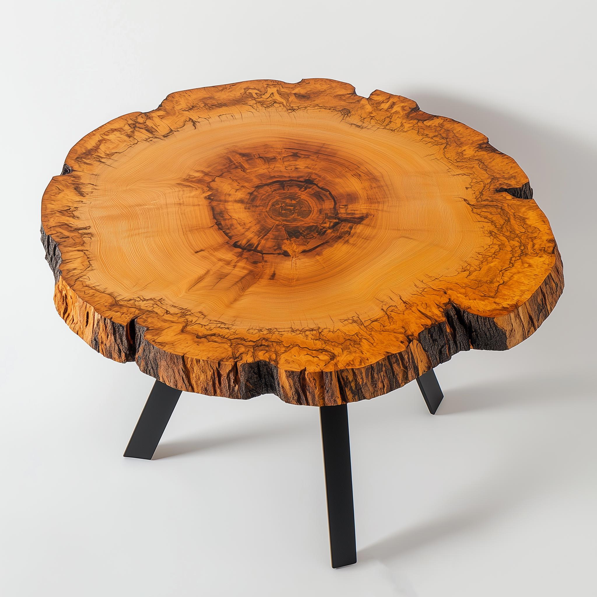 Round Live Edge Coffee Table, Wooden Coffee Table, Cypress Coffee Table ...