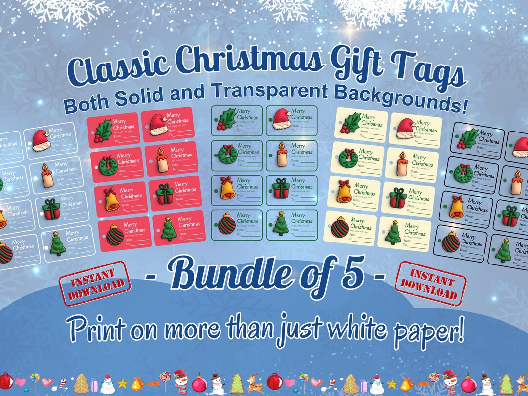 Transparent Gift Tags, Transparent Christmas Gift Tags, Holiday Gift ...