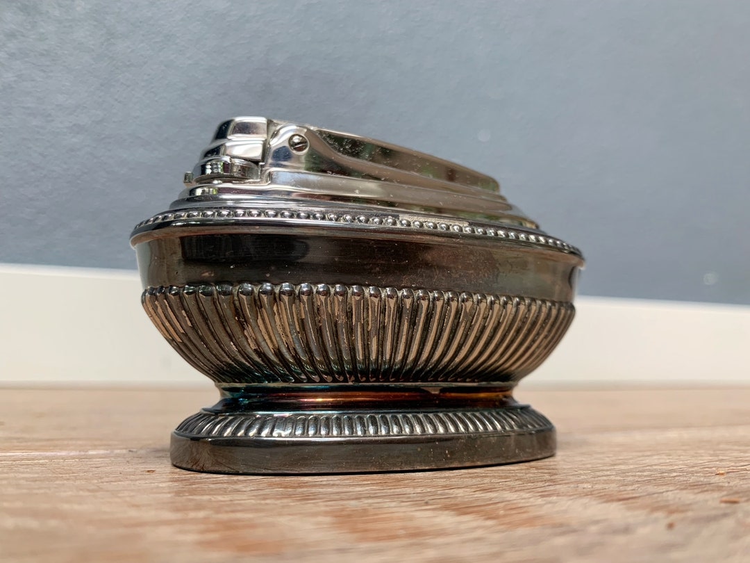 Silver Plated Lighter Ronson England 1988 Fire Table Lighter English ...