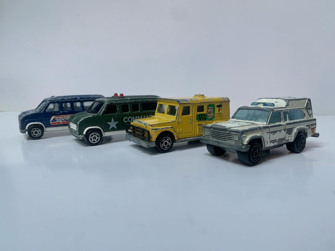 Set of 4 Majorette Model Cars Police Commando Bank Security Ambulance ...