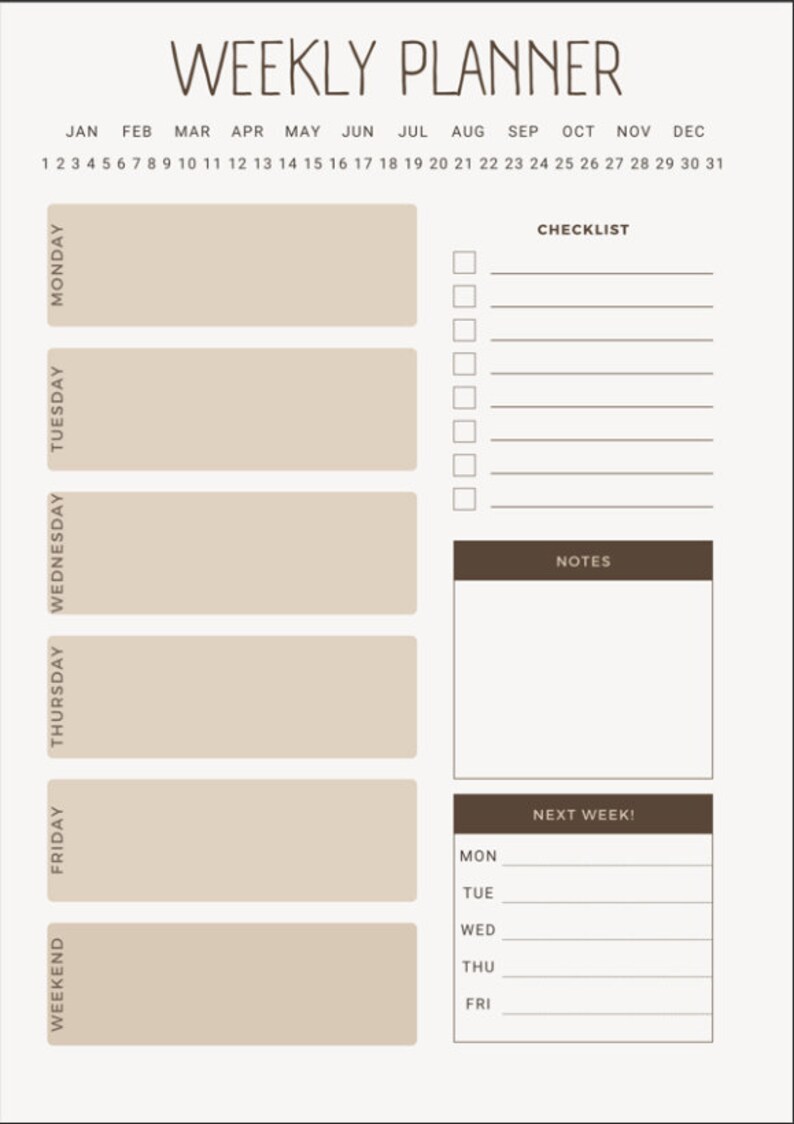 Minimalistic Printable Study Planner for Students - Easy to Use - Etsy