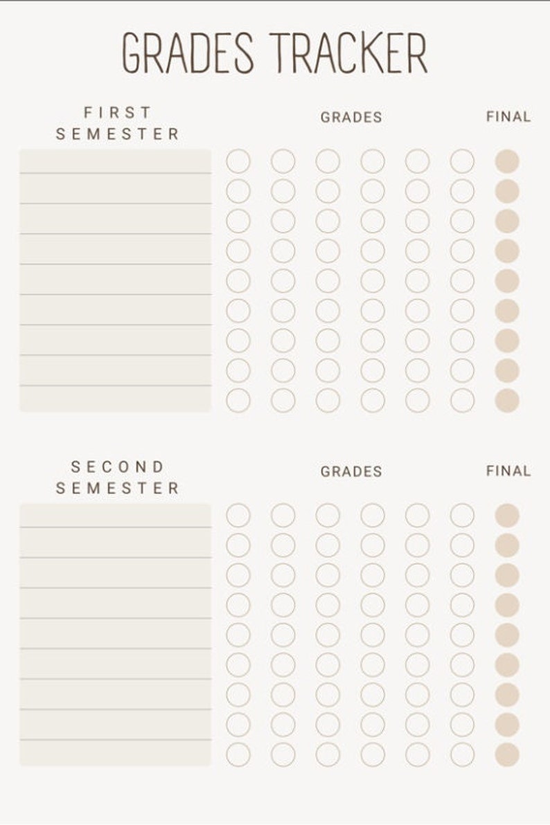Minimalistic Printable Study Planner for Students - Easy to Use - Etsy