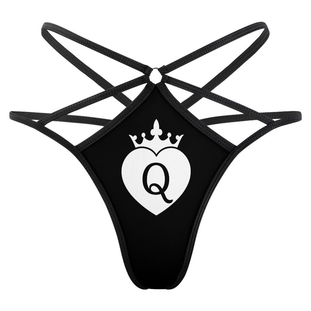 Queen of Hearts Crown Thong, QOH Thong, Raceplay Gift, Bleached ...