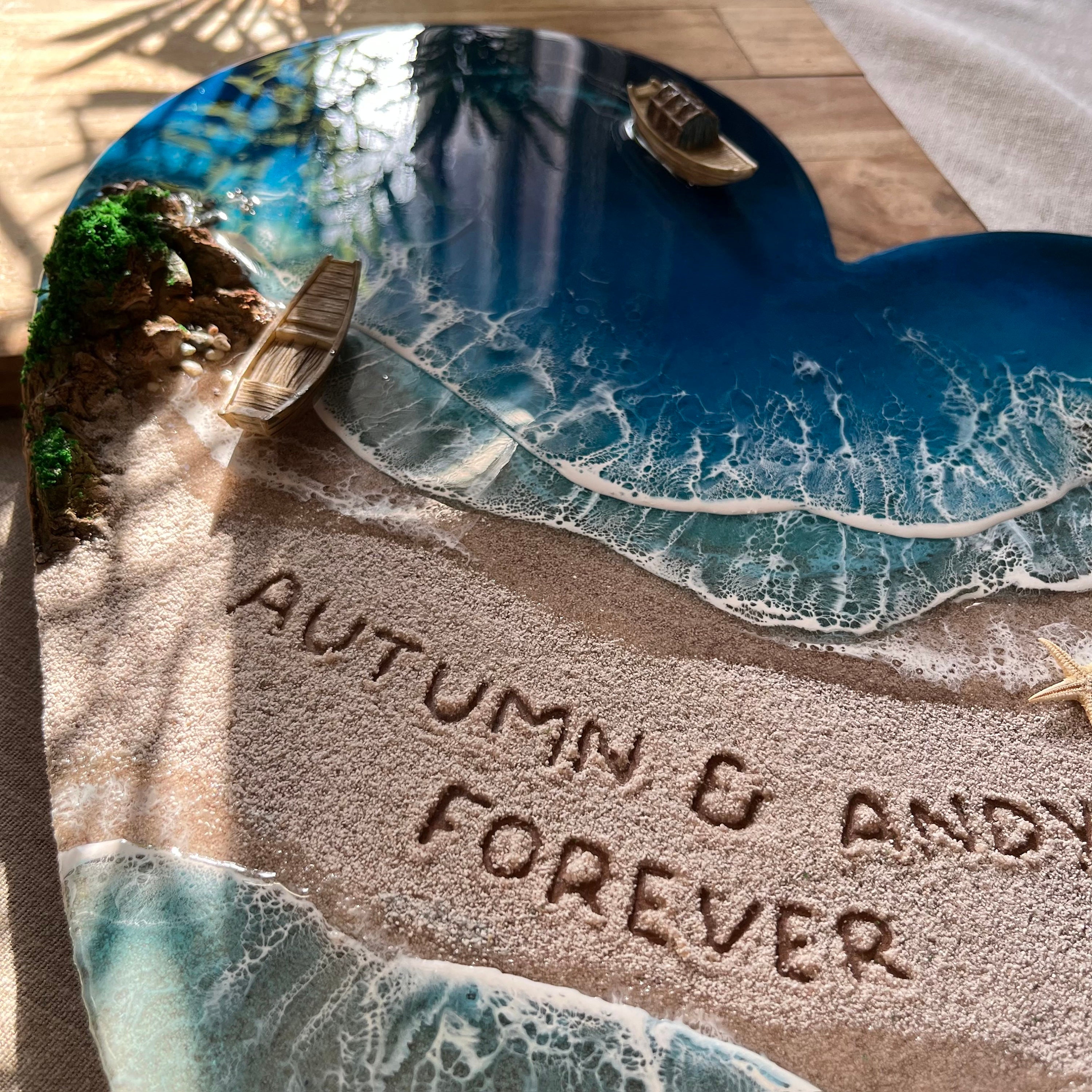 Epoxy Resin Sea Heart Seascape Resin Ocean Wall Art - Etsy