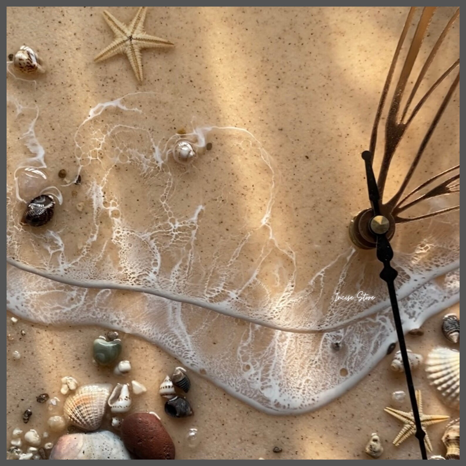 Resin Seashell Wall Clock Handmade Beach Clock Epoxy Resin - Etsy