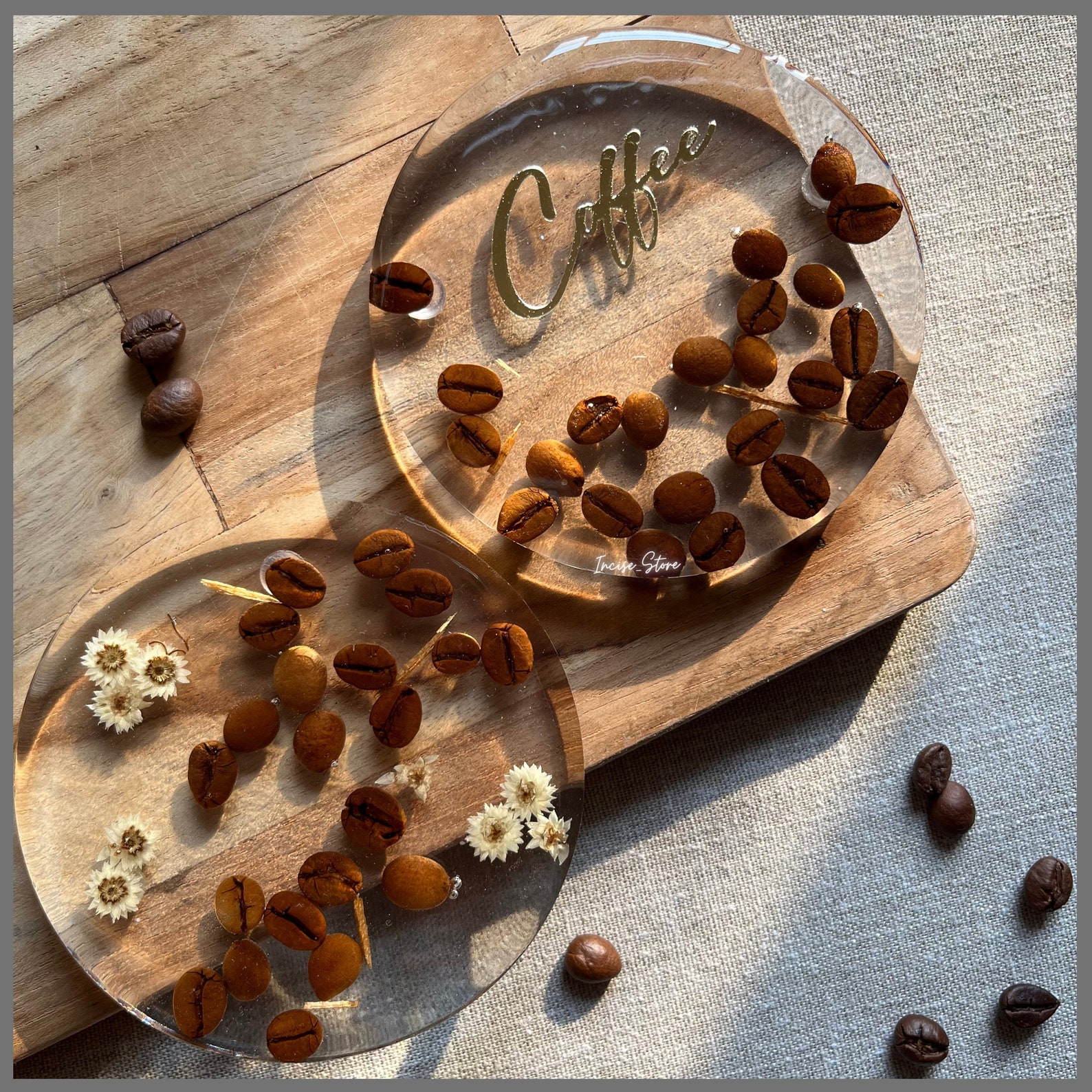 Resin Coffee Coasters, Resin Coasters Set of 4,6 - Etsy