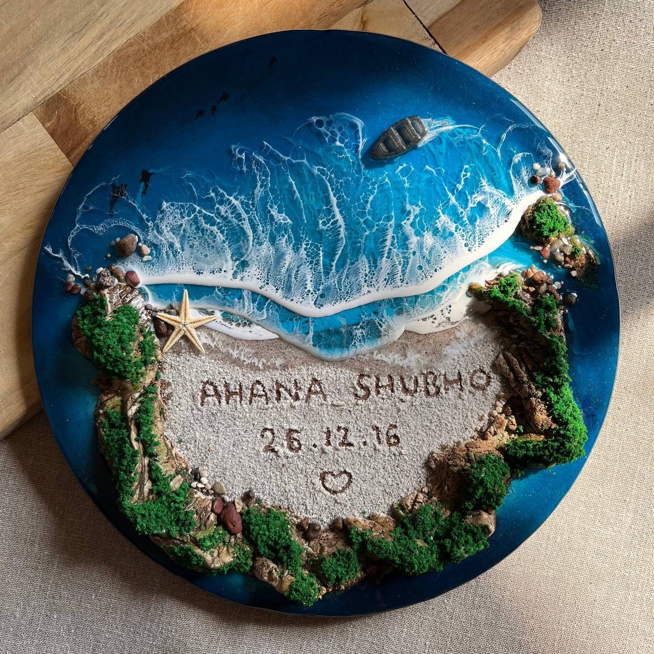 Epoxy Resin Sea Heart Seascape Resin Ocean Wall Art - Etsy