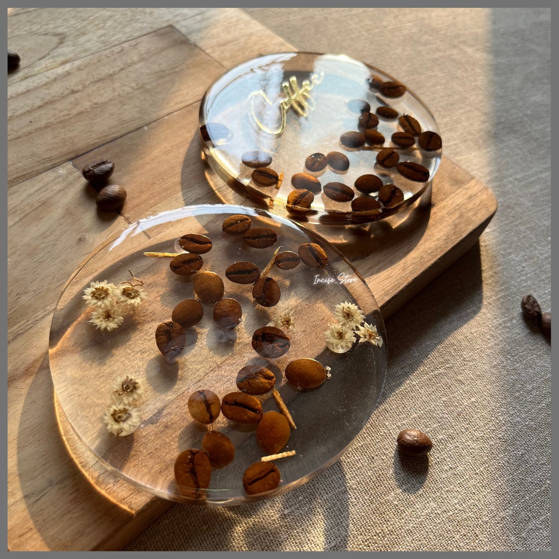Resin Coffee Coasters, Resin Coasters Set of 4,6 - Etsy