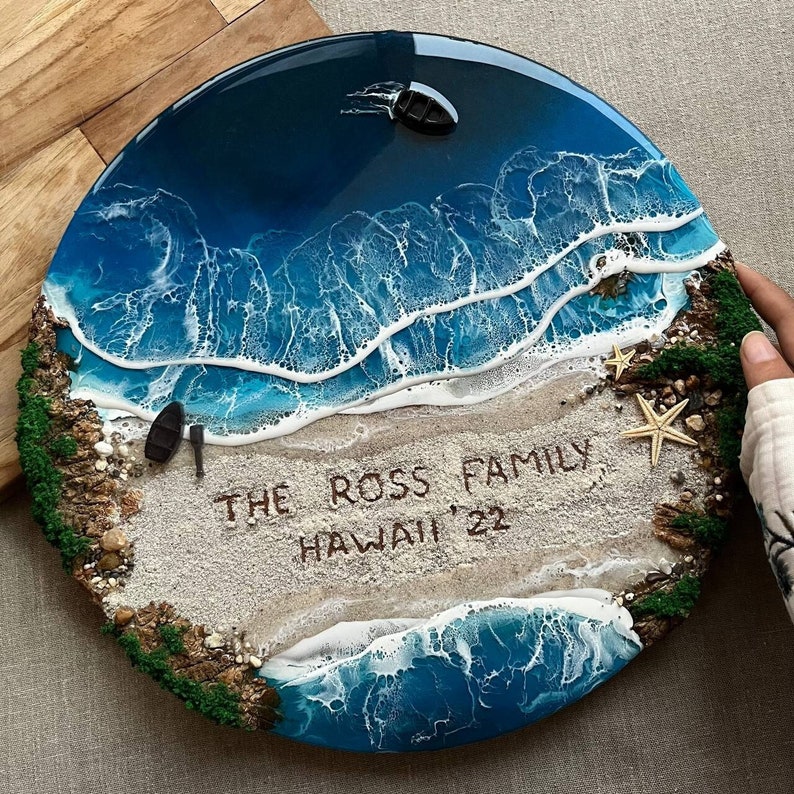 Epoxy Resin Sea Heart Seascape Resin Ocean Wall Art - Etsy