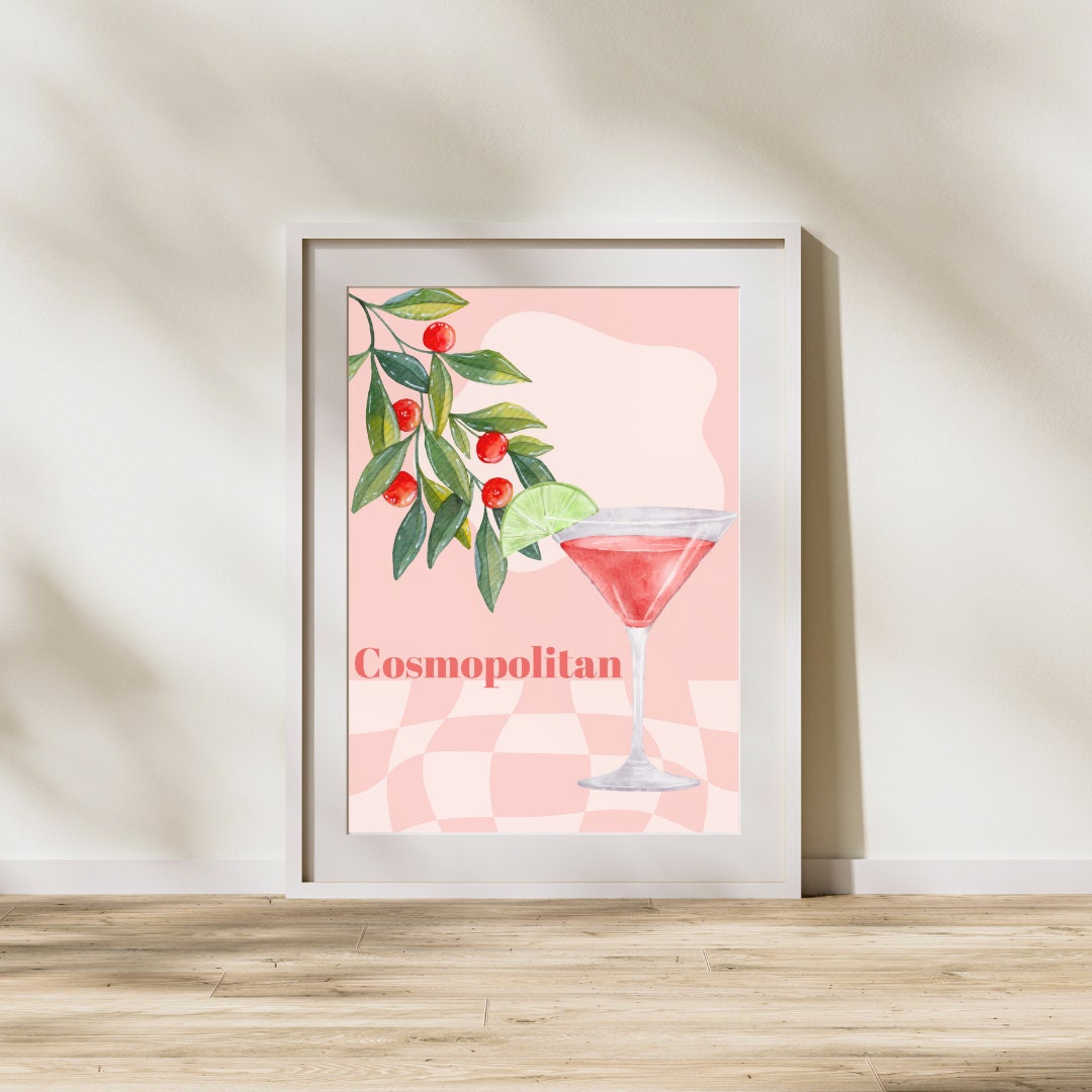 Cosmopolitan Cocktail Poster Digital Download Pixelposterz - Etsy