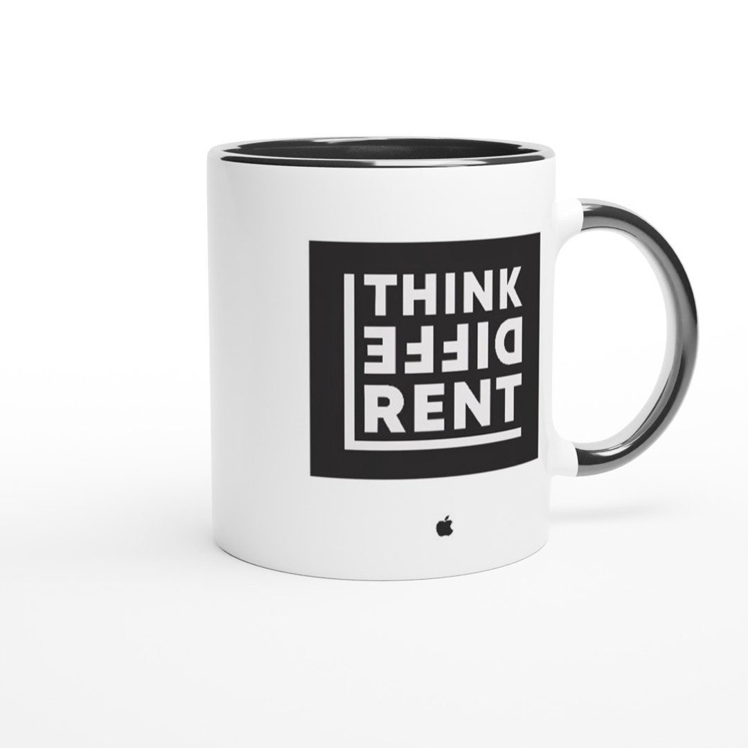 Apple Logo Ceramic Mug, Think Different Quote, Office Mug, Apple Lover ...