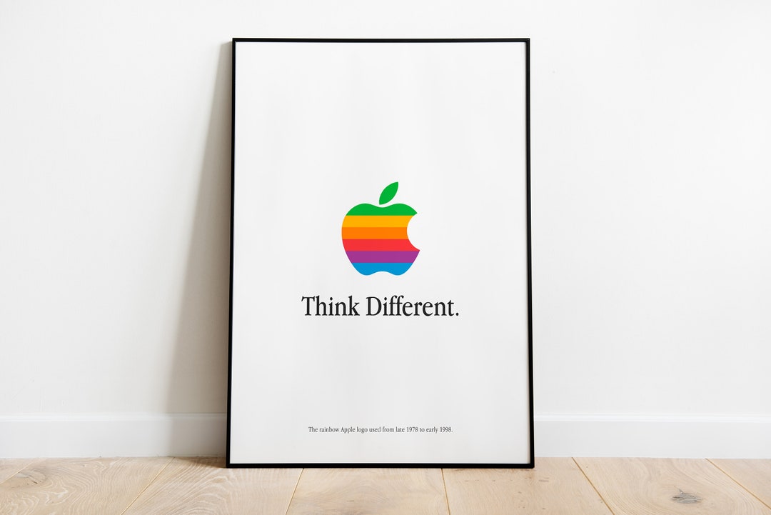 Apple Logo Poster the Rainbow Apple Logo Gift for Apple - Etsy