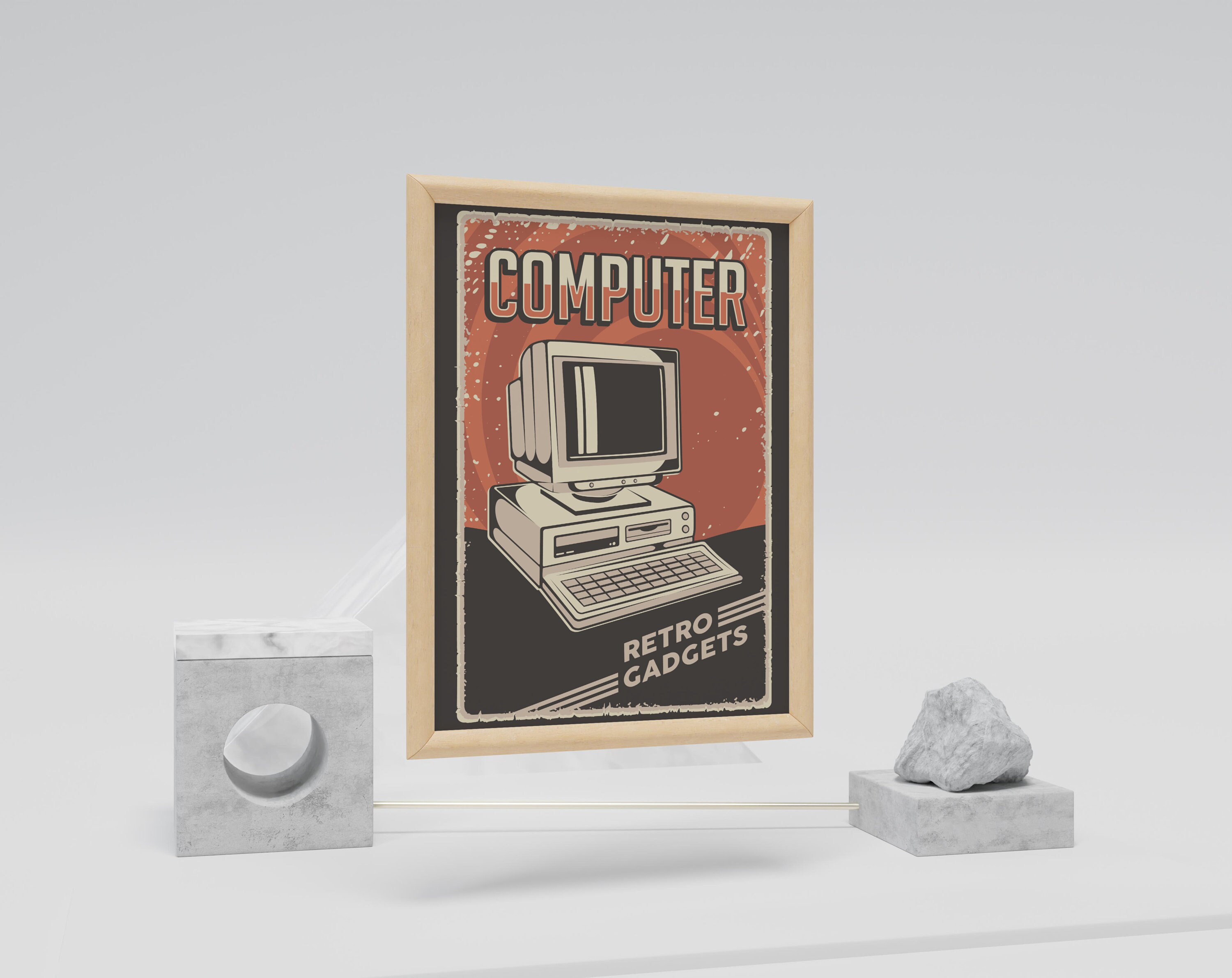 Vintage Computer, Vintage Poster, Tecnology Art, Gift for Tech Lovers ...