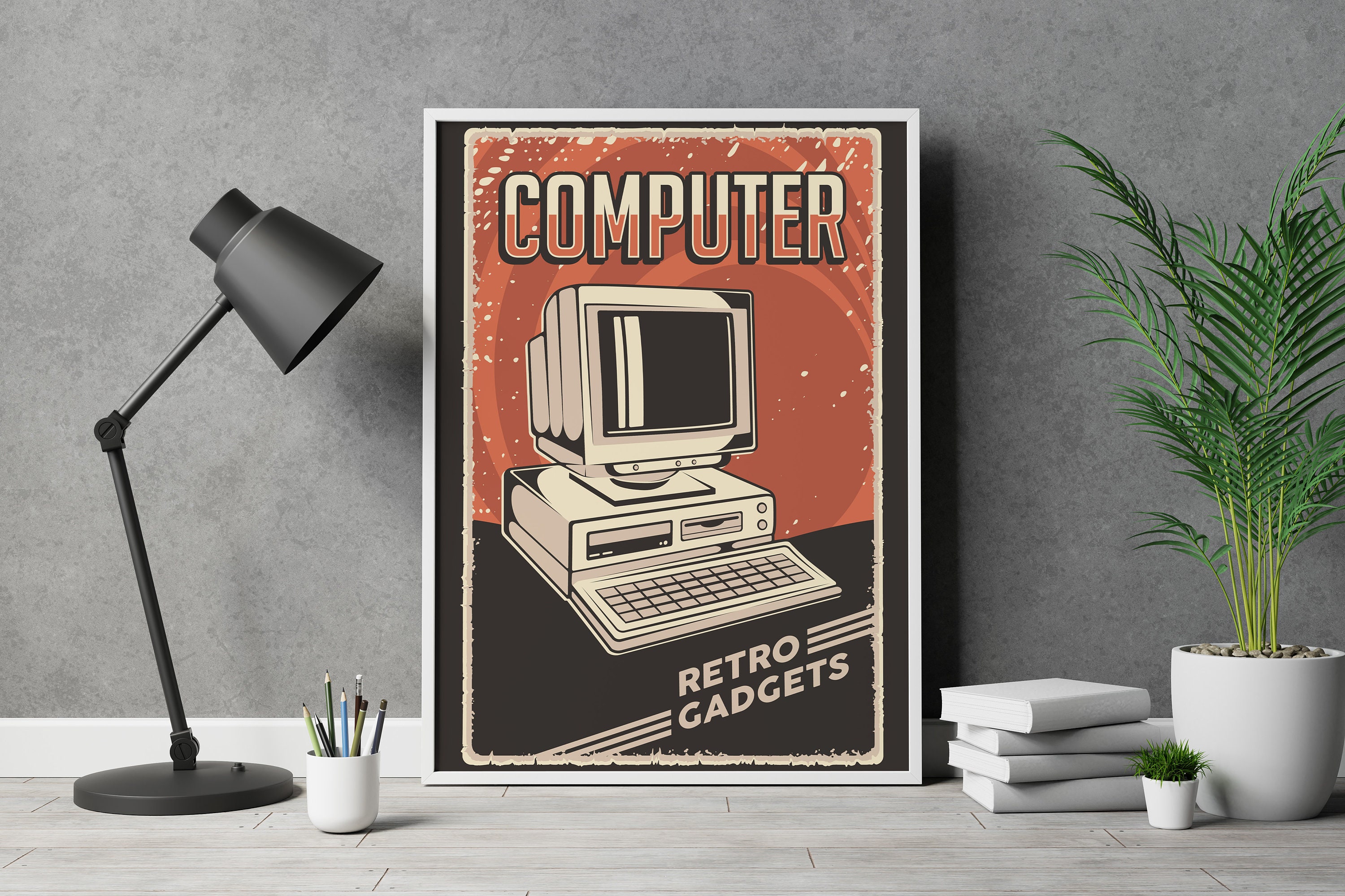 Vintage Computer, Vintage Poster, Tecnology Art, Gift for Tech Lovers ...