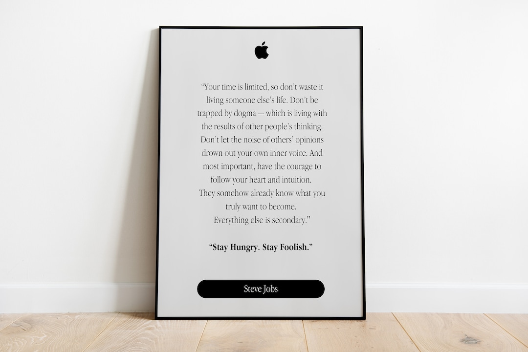Steve Jobs Quote Apple Logo Poster Gift for Apple Lovers - Etsy
