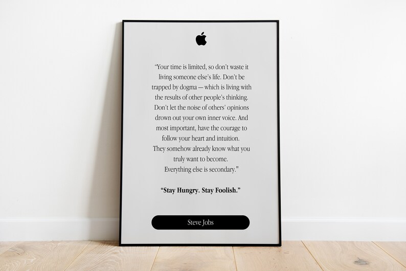 Steve Jobs Quote Apple Logo Poster Gift for Apple Lovers - Etsy