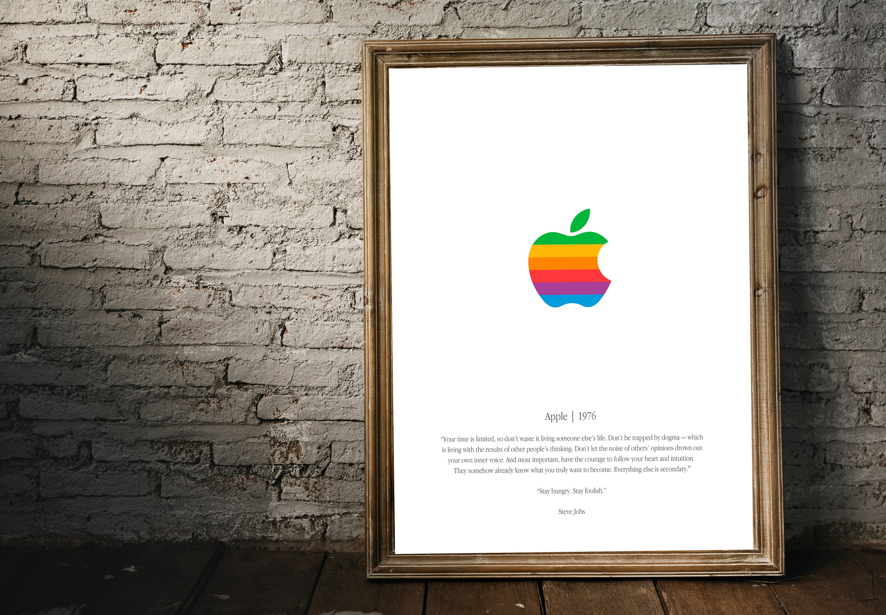 Apple Logo Poster, Gift for Apple Lovers, Motivational Art, Apple Wall ...