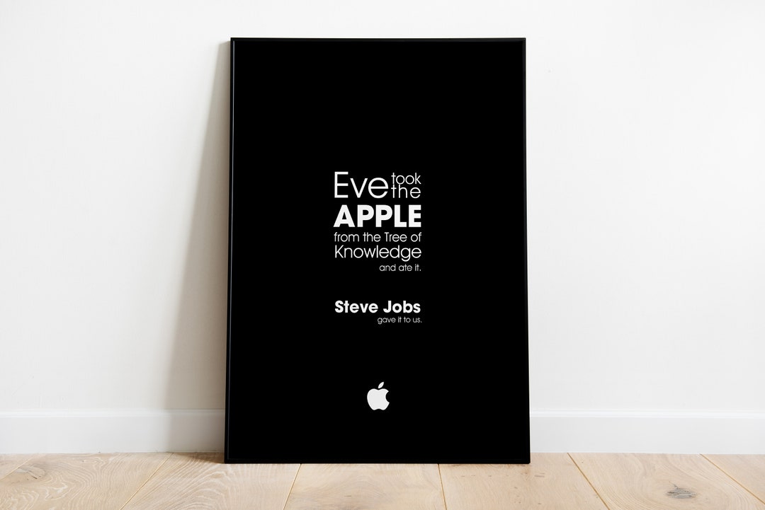 Apple Logo Poster, Gift for Apple Lovers, Motivational Art, Apple Wall ...