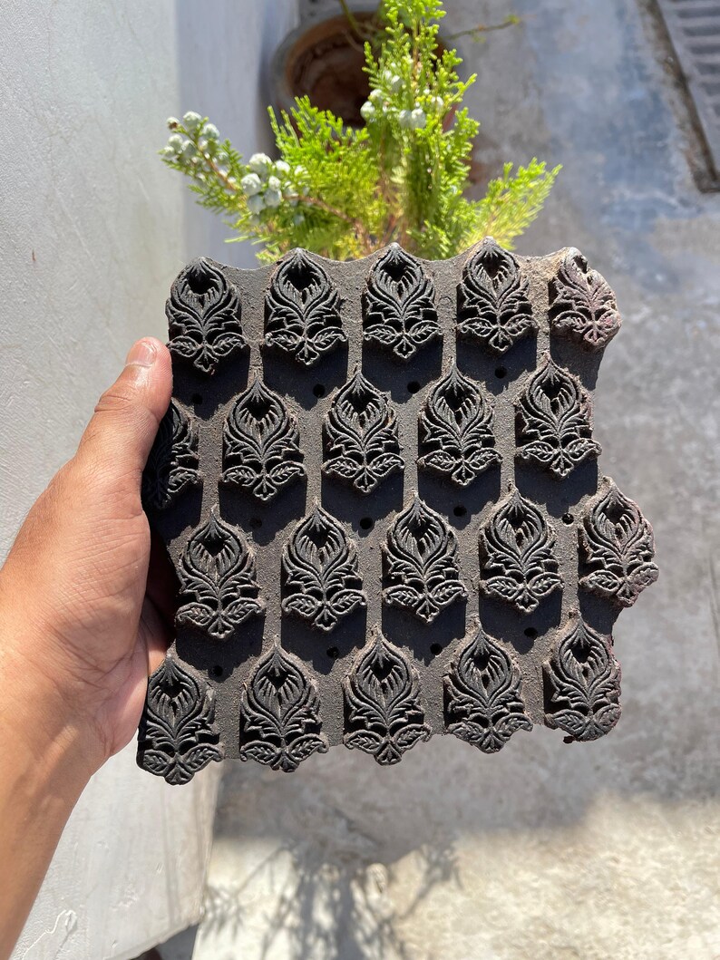 Vintage Beautiful Floral Design Textiles Wooden Printing Block Handmade ...