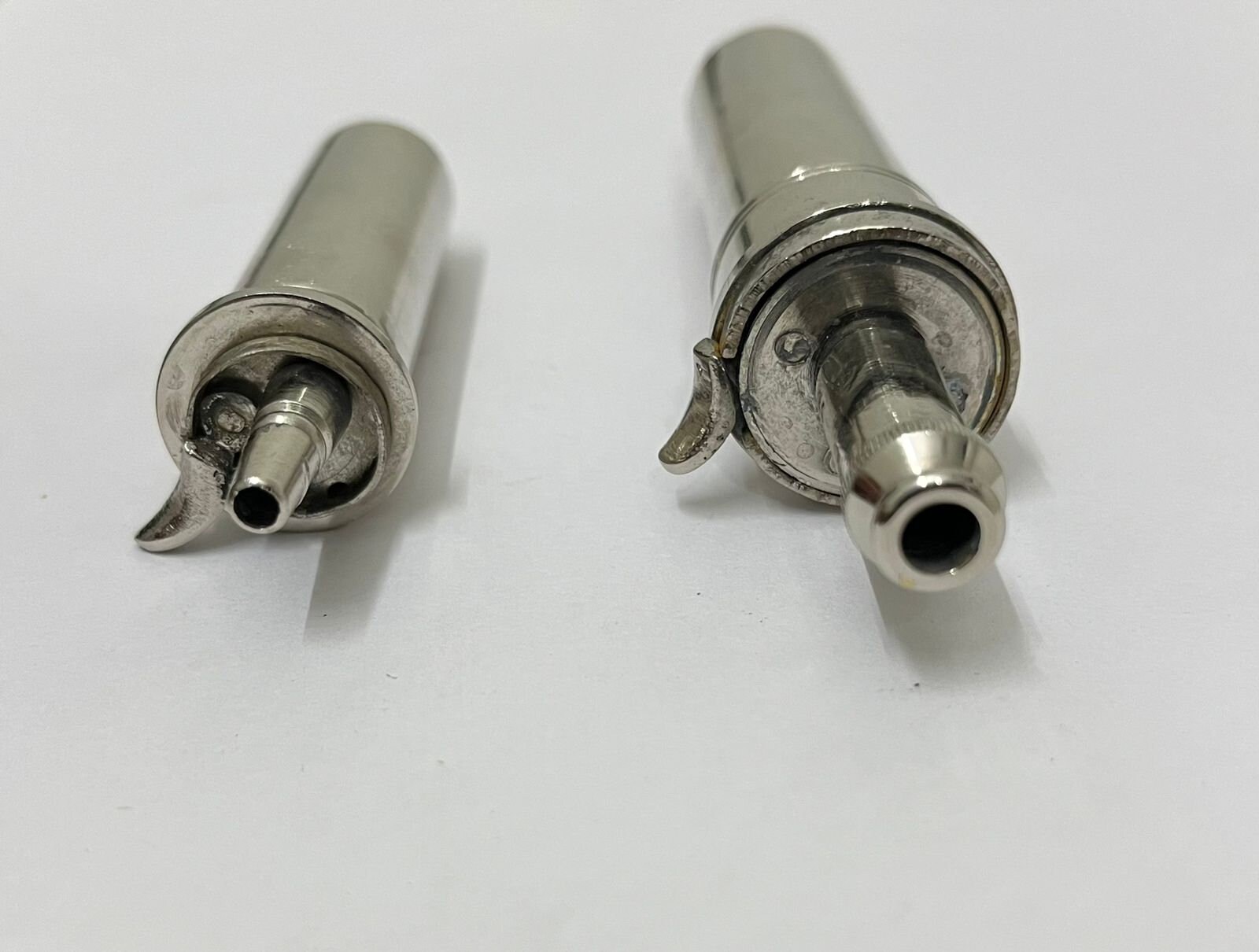 Victorian Style Miniature Round Cylindrical Brass Nickle Plated Gun ...