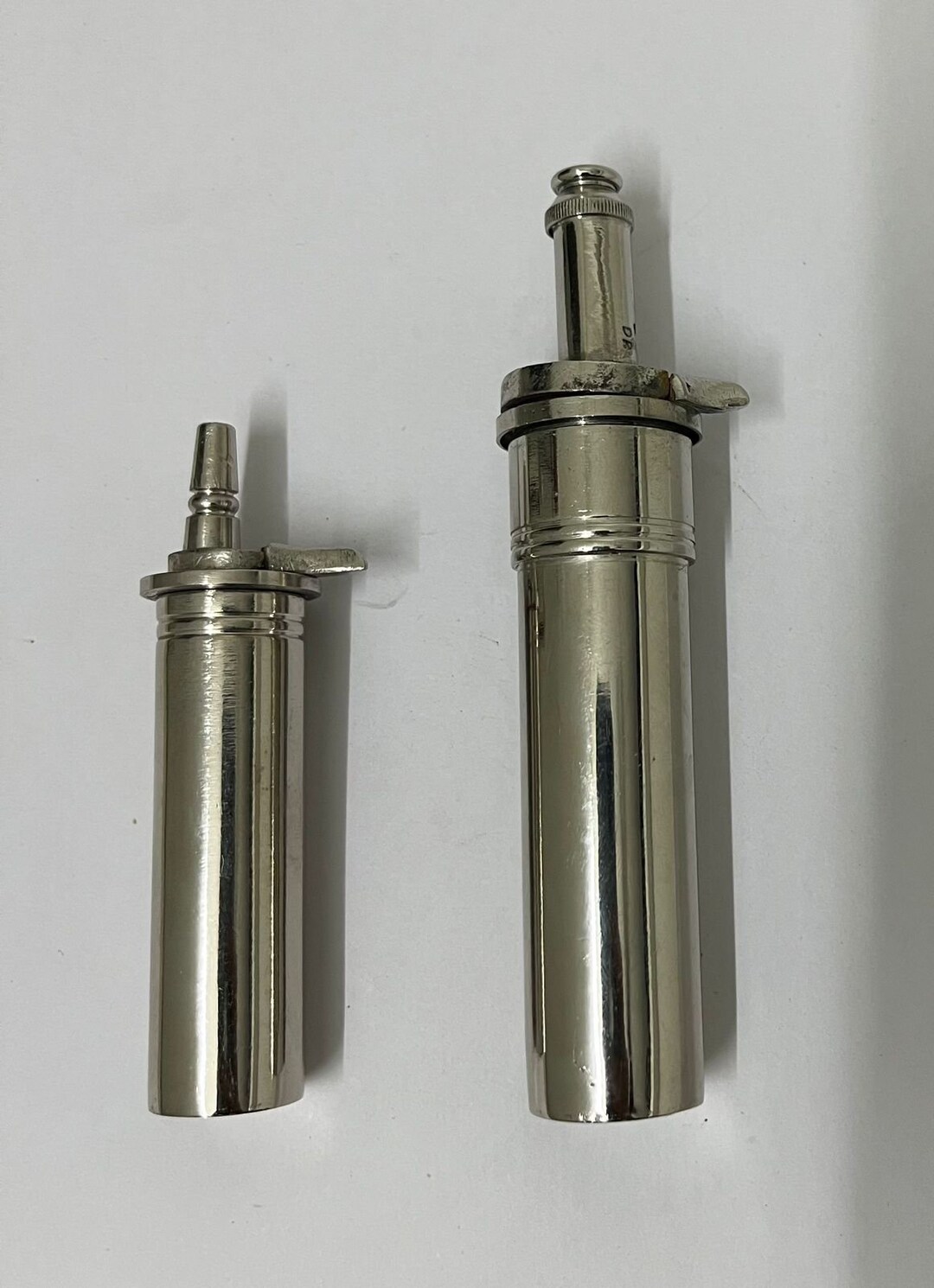 Victorian Style Miniature Round Cylindrical Brass Nickle Plated Gun ...