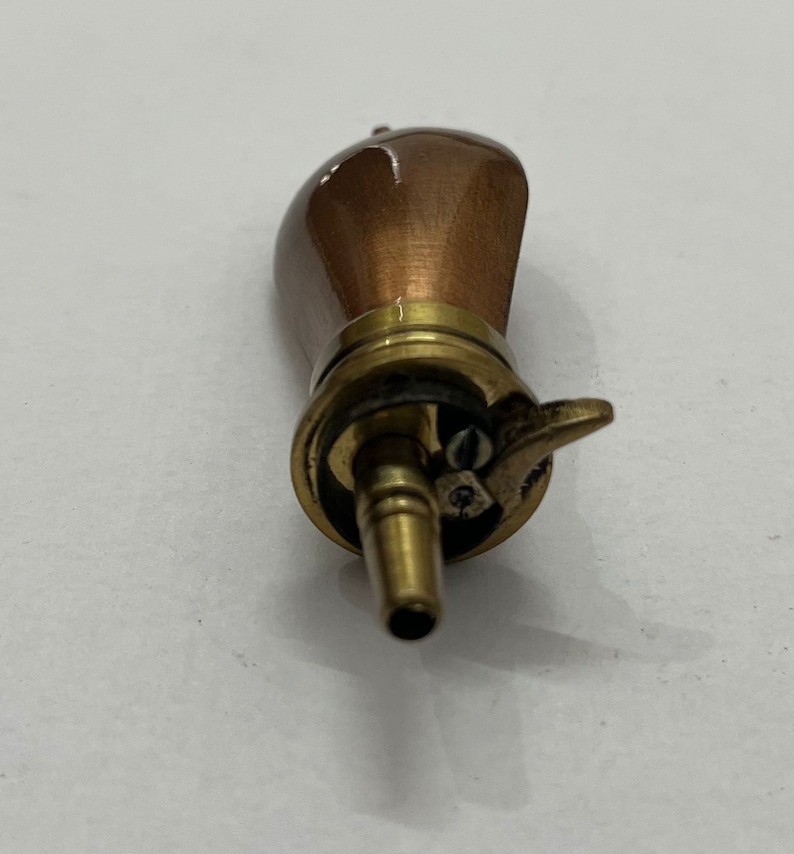 Victorian Style Miniature Brass Copper Gun Powder Small Bottle / Flask ...