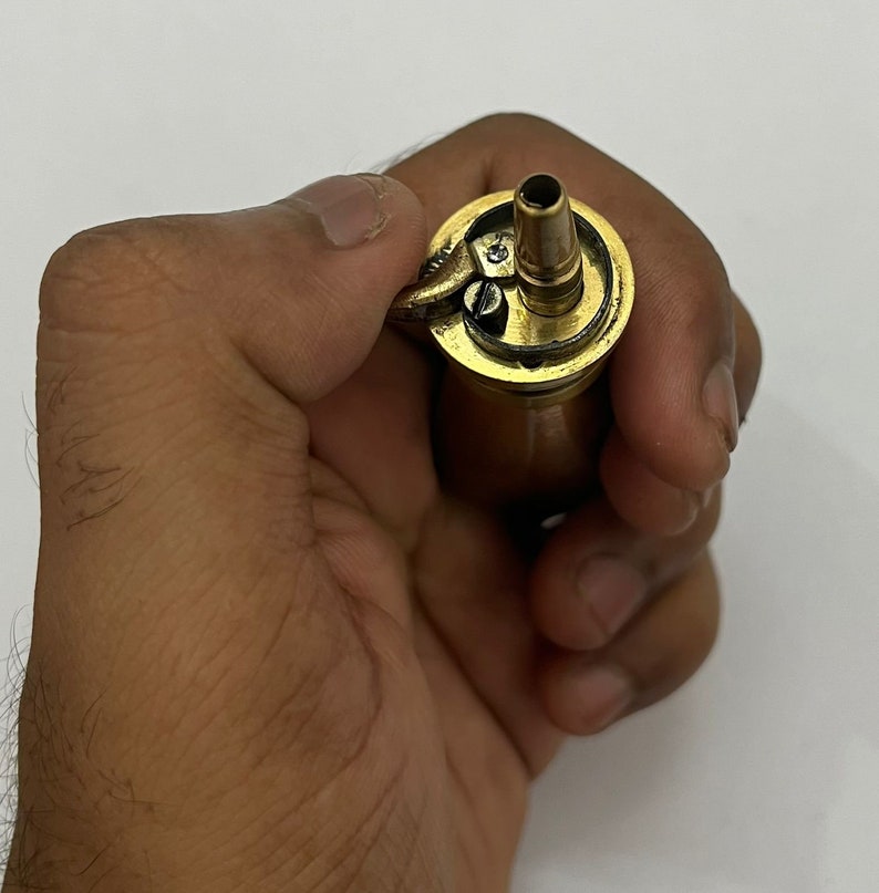 Victorian Style Miniature Brass Copper Gun Powder Small Bottle / Flask ...