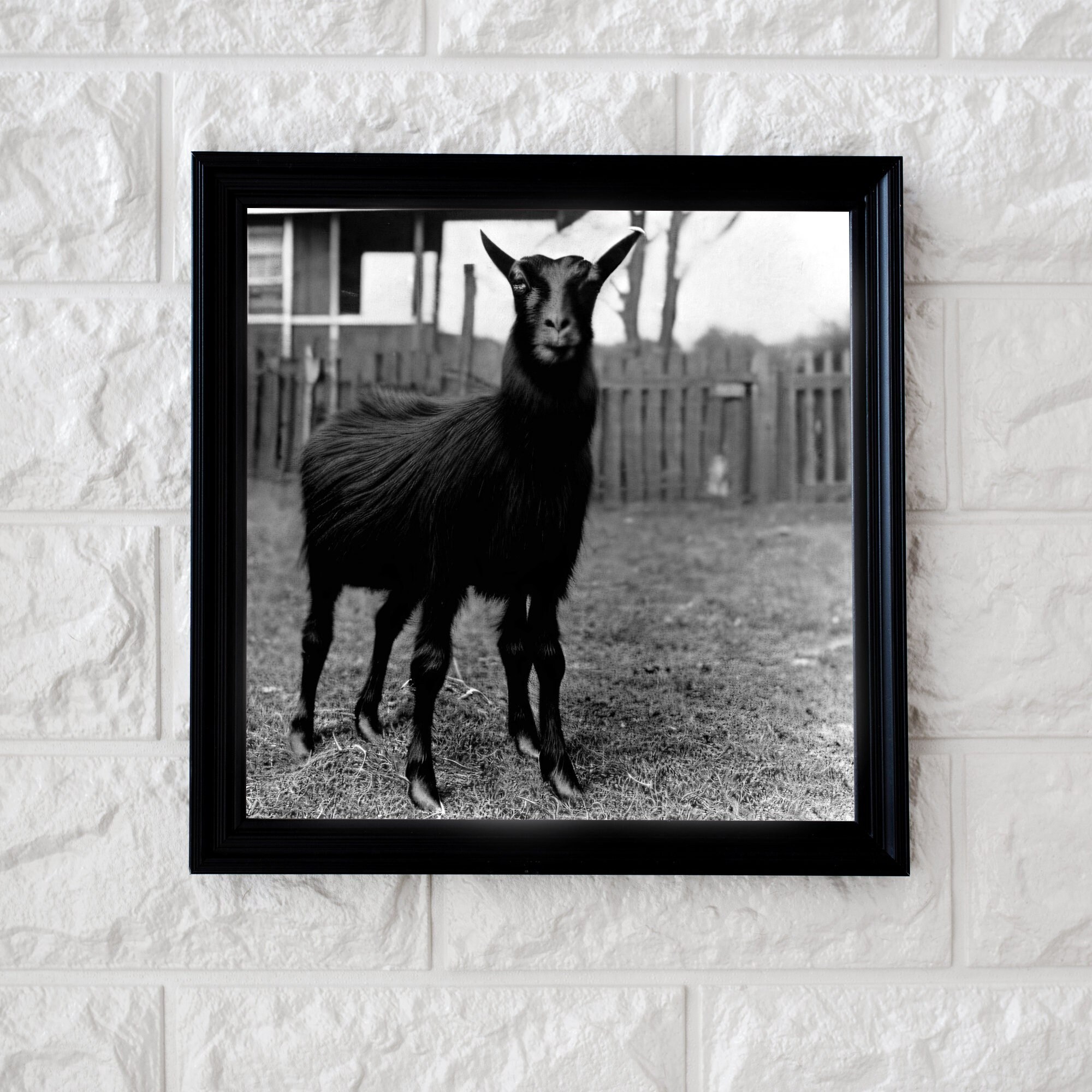 AI Art Digital Print Wall Decor Vintage Photograph Mutated Black Sheep ...