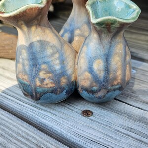 Studio Art Pottery, Triple Flower Frog Hand Turned Pottery Vase - Etsy