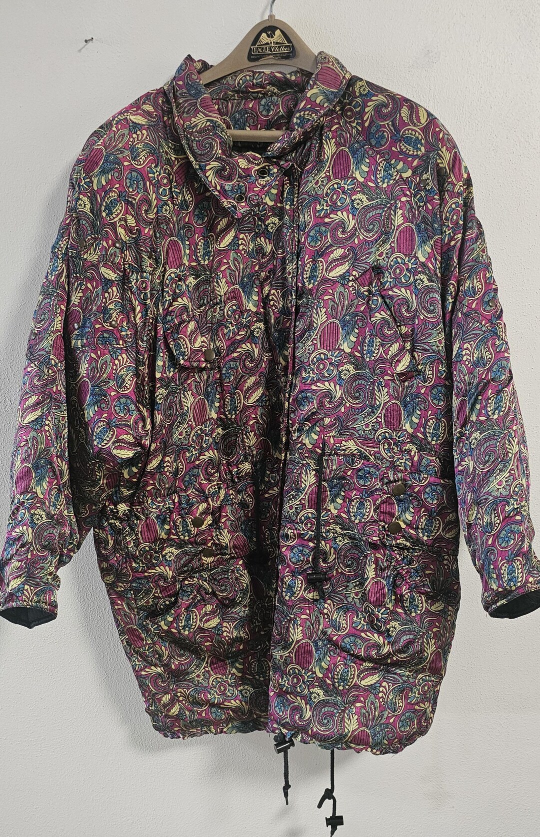 1980s Paisley Puffer Jacket/ Ski Coat - Etsy